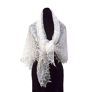 Fedelkea Antique Lace Orenburg Shawl Slavic Crochet Wedding Knitted 55x55 Inch