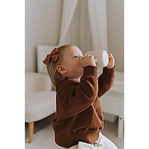 KIDSco. Silicone Sippy Cup and Training Cup for Baby 6 months+ Soft Spout and Handles Unbreakable Easy Grip for Babies 6-12 months and Toddlers 1-3 years 5oz/150ml (Sandy Shore and Green)