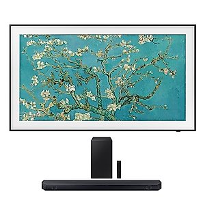 SAMSUNG QN55LS03BAFXZA 55 Inch The Frame 4K UltraHD Smart QLED TV with a HW-Q600C 3.1.2ch Soundbar and Subwoofer with Dolby Atmos (2022)(USED)