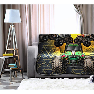 Jay Franco Monster Jam MJ Life Blanket - Measures 62 x 90 inches, Kids Bedding Features Grave Digger - Fade Resistant Super Soft Fleece