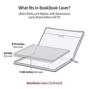 Twelve South BookBook Vol 2 for 12.9-inch iPad Pro (Gen 3 and 4), M1 | Hardback Leather Cover with Pencil/Document/Cable Storage for iPad Pro + Apple Pencil