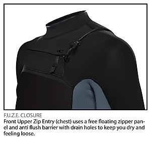 O'Neill Men's Hyperfreak 2mm Chest Zip Short Sleeve Full Wetsuit, Black, Medium Tall