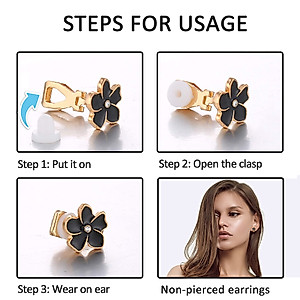 Subiceto 24 Pairs Cute Clip on Earrings for Women Cute Animal Flower Butterfly Colorful Clip-on Earrings Set Pink Flower