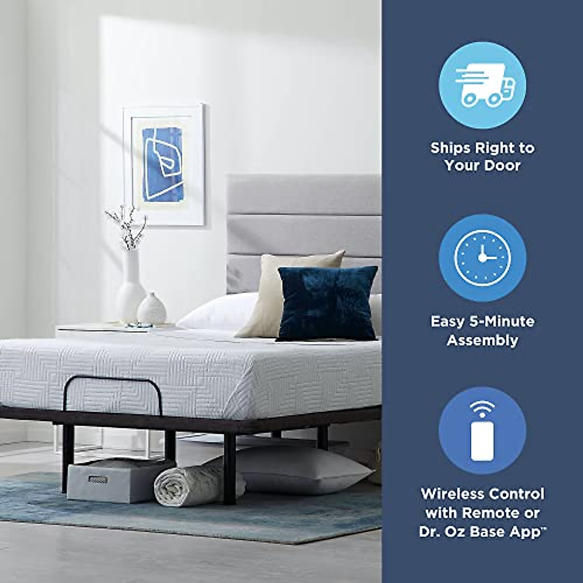 Dr. Oz Good Life Twin XL Adjustable Base, Black