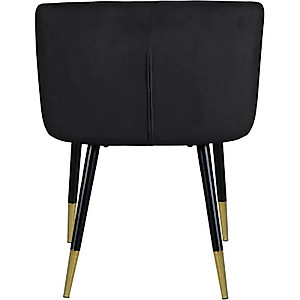 Home Square Upholstery Velvet Black Dining Chairs Set of 2