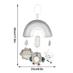 Blublu Park Baby Car Seat Toys for Babies, Baby Stroller Toys Activity Hanging Rattle Sensory Learning Toy Clip on Stroller Toy for Babies Boys and Girls, Owl