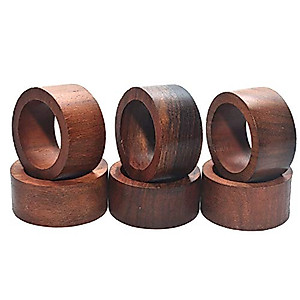 Nirvana Class Handmade Wood Napkin Ring Set with 12 Napkin Rings - Artisan Crafted in India
