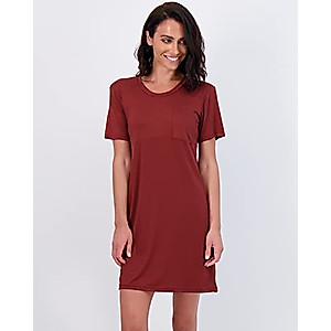 Real Essentials Womens Short Sleeve Nightgown Nightshirts Bamboo Soft Nightgowns Night Shirts Gowns Women Nightdress Sleep Shirt Adult House Dress Sleepwear Pajama PJs Moo Moos, Set 4, XL, Pack of 3