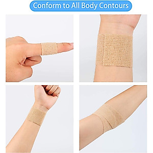 24 Packs Self Adherent Cohesive Wrap Bandages 2'' Wide, 5 Yards, First Aid Tape,Elastic Self Adhesive Tape,All Sports Athletic Tape, Non-Woven Bandage,Breathable Wound Tape,Skin Colour Athletic Tape