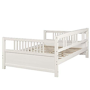 Harper & Bright Designs Full Daybed Frame, Solid Wood Daybed Frame,No Box Spring Needed, White Daybed