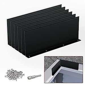 BJADE'S Gutter Valley Splash Guard,4 Pcs Aluminum Roof Valley Splash Shield Gutter Guard.for Straight,Flat Roofs,Corner,10 inch Each,Black