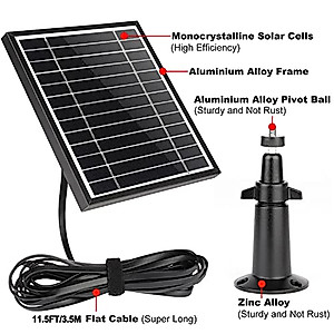 UYODM Solar Panel Compatible with Google Nest Cam Outdoor or Indoor, Battery - 3.5W Solar Panel Power Your Nest Camera Continuously- Black