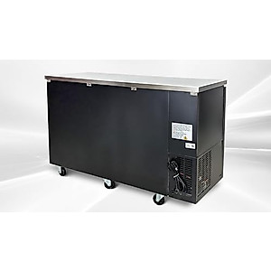 Elite Kitchen Supply Commercial Beer Back Bar Cooler Refrigerator, ETL NSF 2 Glass Door Bottle Display Fridge Cooler Merchandiser, LED Lighting, 60" W 15.8 cu.ft. Black CBB60H