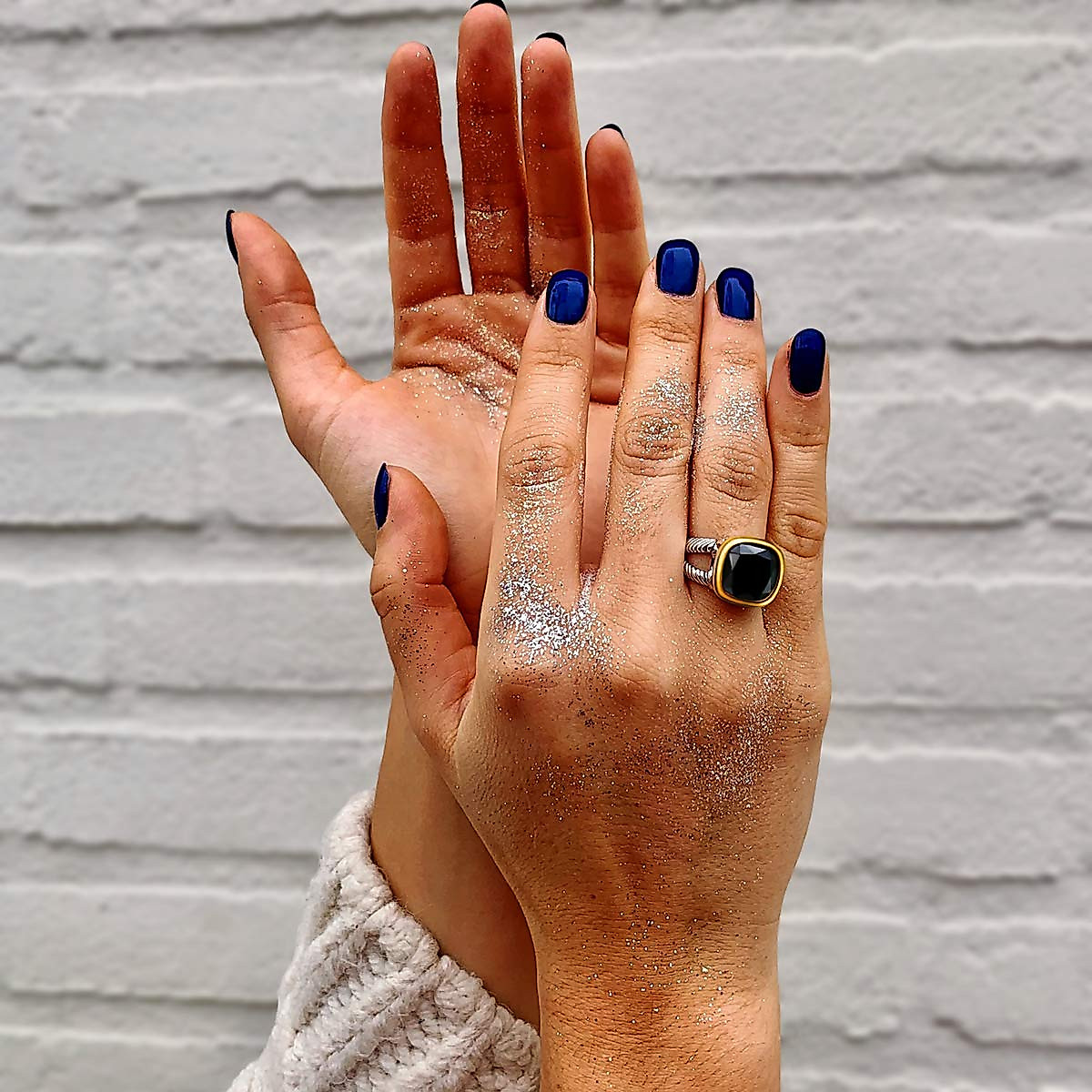 UNY Jewel Twisted Cable Wire Two Tone Cusion Cut CZ Statement Ring Designer Inspired Fashion Love Antique Women Jewelry Gift (Black, 7)