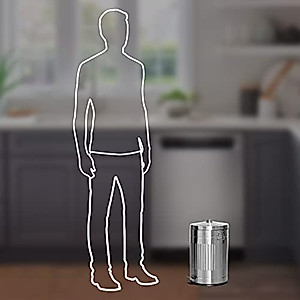 AWENN - Kitchen Garbage Trash Can with Lid and Pedal - Touchless Round Shape Waste Bin - Galvanized Iron Dustbin for Kitchen, Bathroom, Office and Outdoors (3.2 Gallon – 12 Liters)