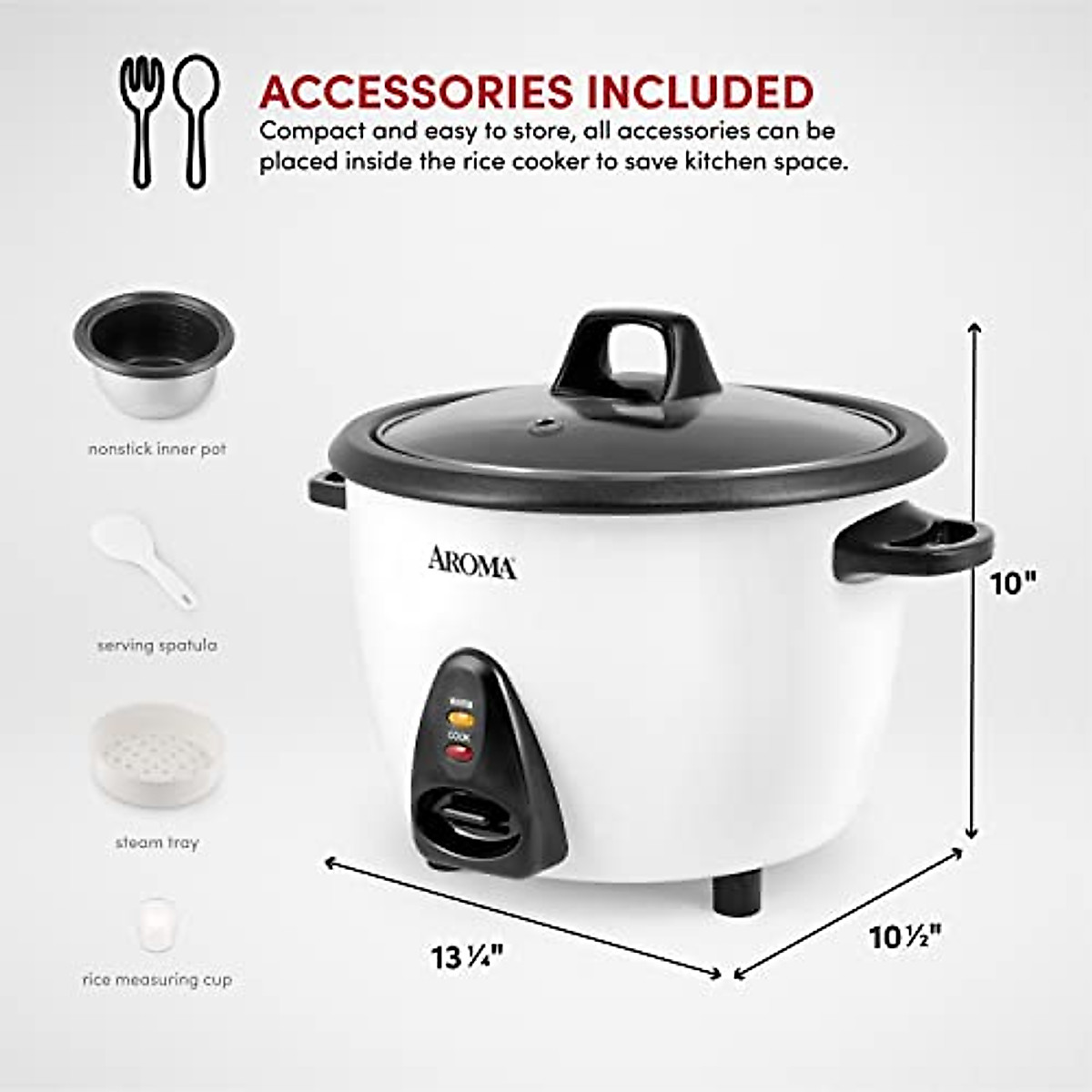 Aroma Housewares ARC-360-NGP 20-Cup Pot-Style Rice Cooker & Food Steamer, White