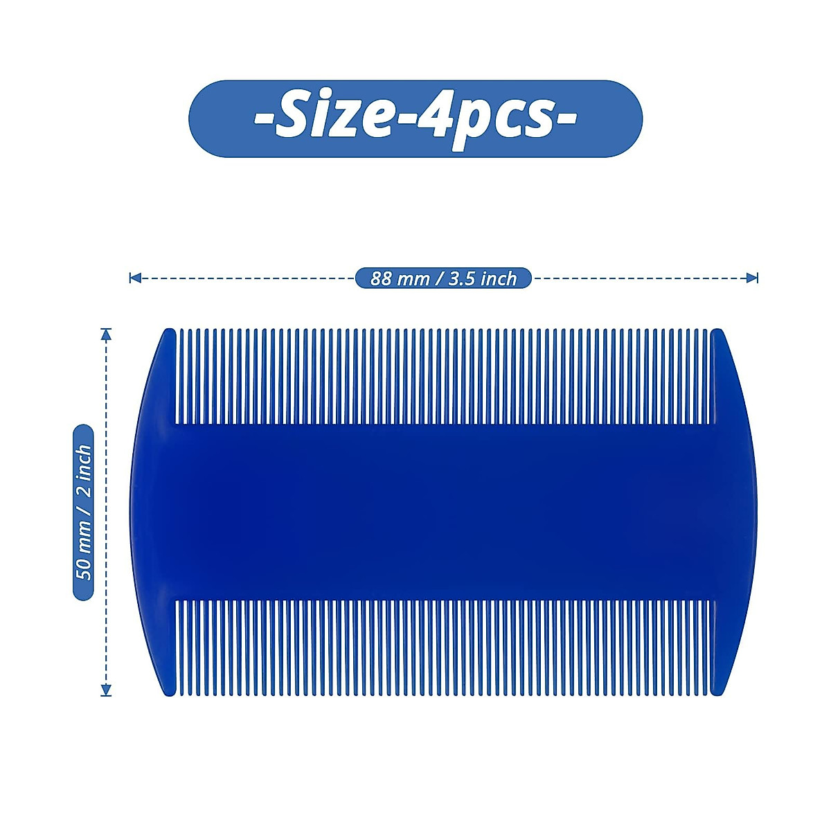 Jegtew 4 Pack Double sided Pet Combs,Fine Tooth Comb, Grooming Flea Tick Lice Dandruff Removal Fine Tooth Hair Combs for Cats Dogs Puppy