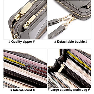 Formva Touch Screen Crossbody Phone Bag, Mini Shoulder Handbags RFID Blocking Wallet Cellphone Purse with Strap and Credit Card Slots (Black)