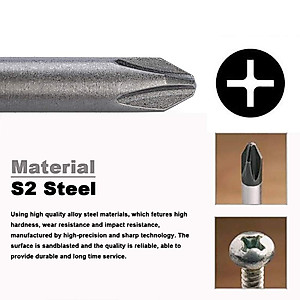 VESTTIO Phillips Cross Slot PH2#2 Long Screwdriver Bit Set 10PCS 1/4 Inch Hex Shank 6 Inch/150 mm Length S2 Steel with Magnetic for Power Screwdriver Drill Impact Driver