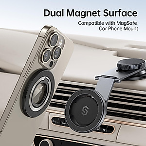 SYNCWIRE Upgraded Magnetic Phone Ring Holder for MagSafe, Magnetic Cell Phone Grip Stand Finger Ring Kickstand Two-Sided Magnetic Compatible with iPhone 16 Pro Max 15 14 13 12 MagSafe Accessories