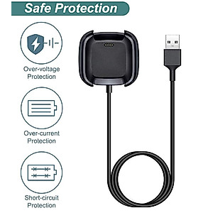 Kissmart Charger for Fitbit Versa 1/Versa Lite/Versa SE, Replacement Charging Dock Cable Cord for Versa, Versa Lite Smart Watch (3.3ft/1m)