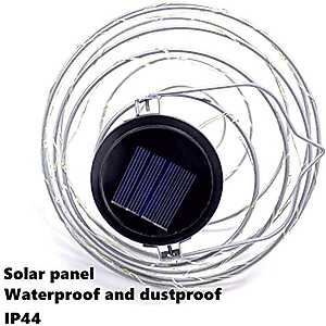 Newzeroin 4 Pack Solar Spiral Lights, Solar Garden Lights Outdoor Decorative Hanging Lights Garden, Patio, Porch, Path, Yard,String L (Without Leaves), Warm White