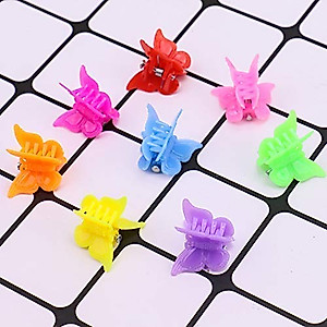 WEFOO 100 Pack Butterfly Hair Clips for Girls and Women, Beautiful Bulk Small Mini Butterfly Hair Clips, Assorted Color