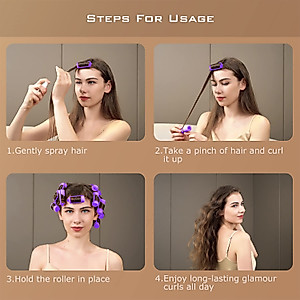 Amzpus 36 Pieces Foam Sponge Hair Rollers - Purple (2.8x0.98inch), Hair Styling Curlers for Hair