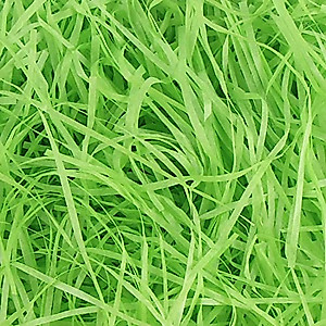 DIYASY Easter Green Grass Basket Filler,7 Oz Shredded Paper for Gift Box Crinkle Raffia Paper for Packaging Decoration