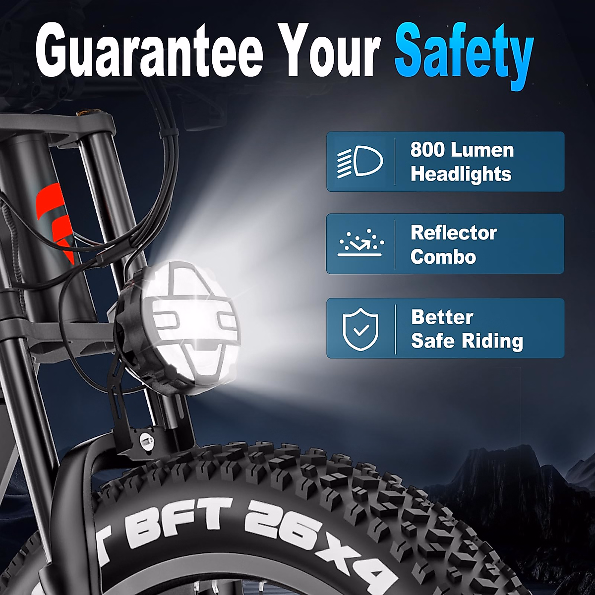 FREESKY 2000W Electric Bike with BAFANG Motor & 48V 30Ah Battery, 35MPH Max Speed, 120 Miles Range, Full Suspension Mountain Ebike, 26" Fat Tires, Smart Keys, Hydraulic Brakes, with Twist Throttle