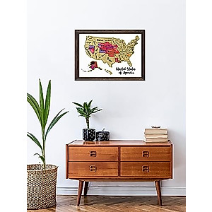 JARLINK Scratch Off USA Map Poster, 12x17 inches United States Map with Unique Accessories Set, Personalized Travel Poster, Gift for Travelers