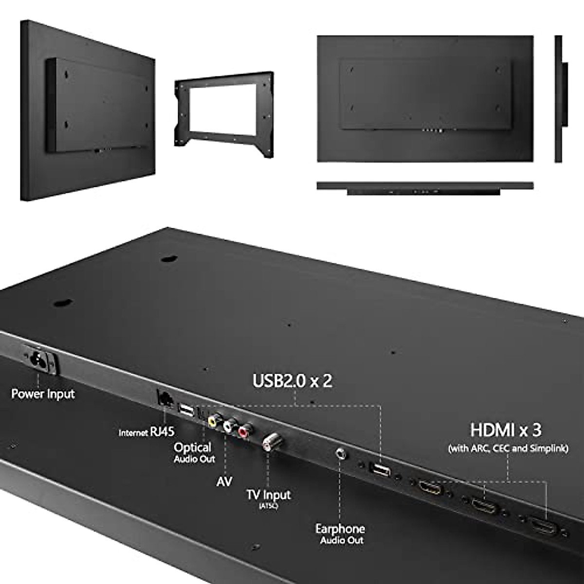 Soulaca 32" inches 4K Smart Mirror TV Waterproof with Built-in WiFi Alexa Voice Control Bathroom Use LED Television ATSC Tuner Bluetooth