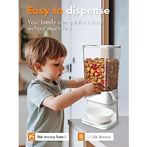 Conworld Cereal Dispenser Countertop, Candy Dispenser, Big Dry Food Cereal Dispenser, Not Easy to crush Food, Can Hold Cereal, Small Snack, for Home Office Hotel Commercial Bar, White (5000ml)