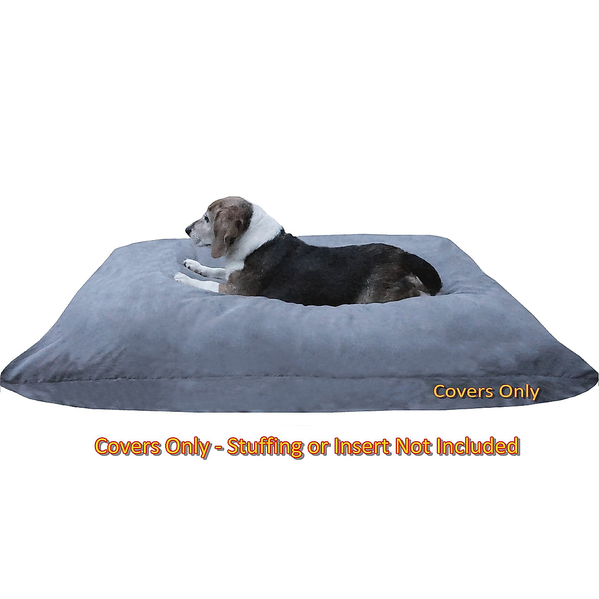 Dogbed4less Do It Yourself DIY Pet Bed Pillow Duvet Suede Cover + Waterproof Internal case for Dog/Cat at Large 48"X29" Gray Color - Covers only