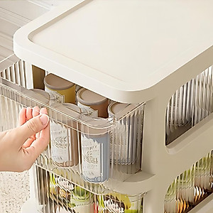 VODUR Plastic Storage Drawer Cart, Medium Home Organization Storage Container with 5 Large Drawers with Removeable Wheels, White Frame with Clear Drawers and Black Casters, Set of 1