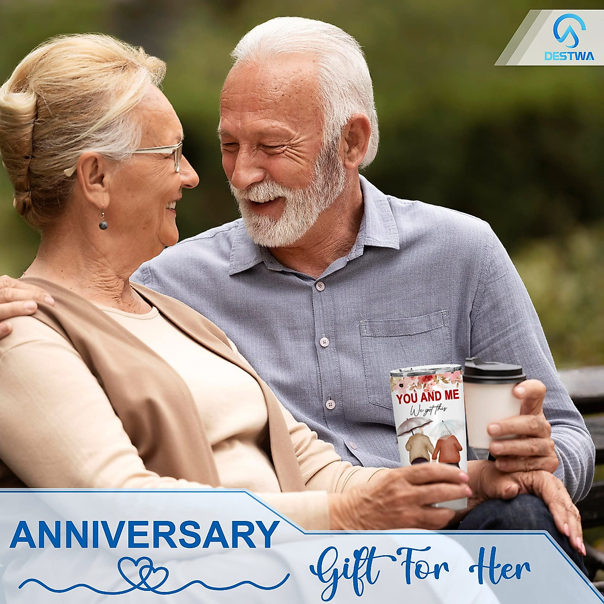 DESTWA Sentimental Gifts For Wife From Husband, Birthday Gifts For Wife, Gifts For Her, Gifts For Wives, Presents For Wife, Best Gift For My Wife Romantic 20 oz Stainless Steel Coffee Tumbler