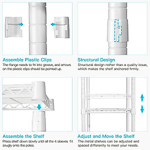Ulif E7 Heavy Duty Garment Rack, Clothes Organizer and Storage Rack with Expandable Hangers, Metal Clothing Rack with 6 Wire Shelves, (52.3"-72") W x 14.5" D x 71.2" H, Load 740 LBS, White