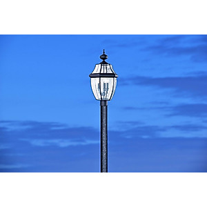 Sea Gull Lighting 8239-12 Lancaster Outdoor Post Lantern Outside Fixture, 24'' Height, Black