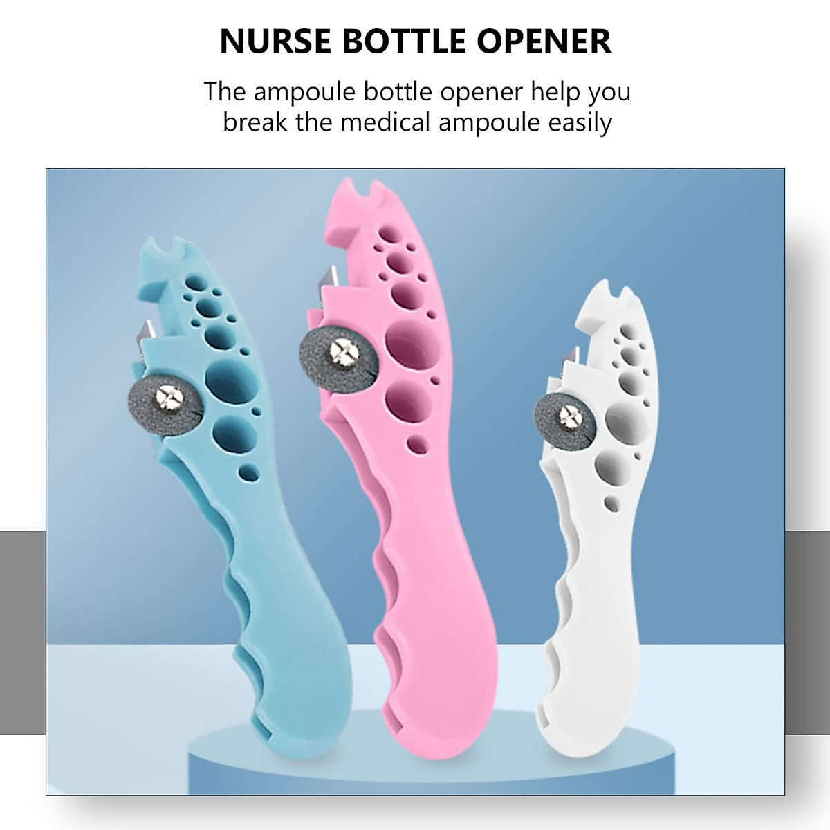 9 pcs Ampoule Opener, Glass Bottle Opener Glass ampoule Cutter Portable Multifunctional Vial Cap Remover with Grinding Wheel Ampoule Cutting Device for Home Use