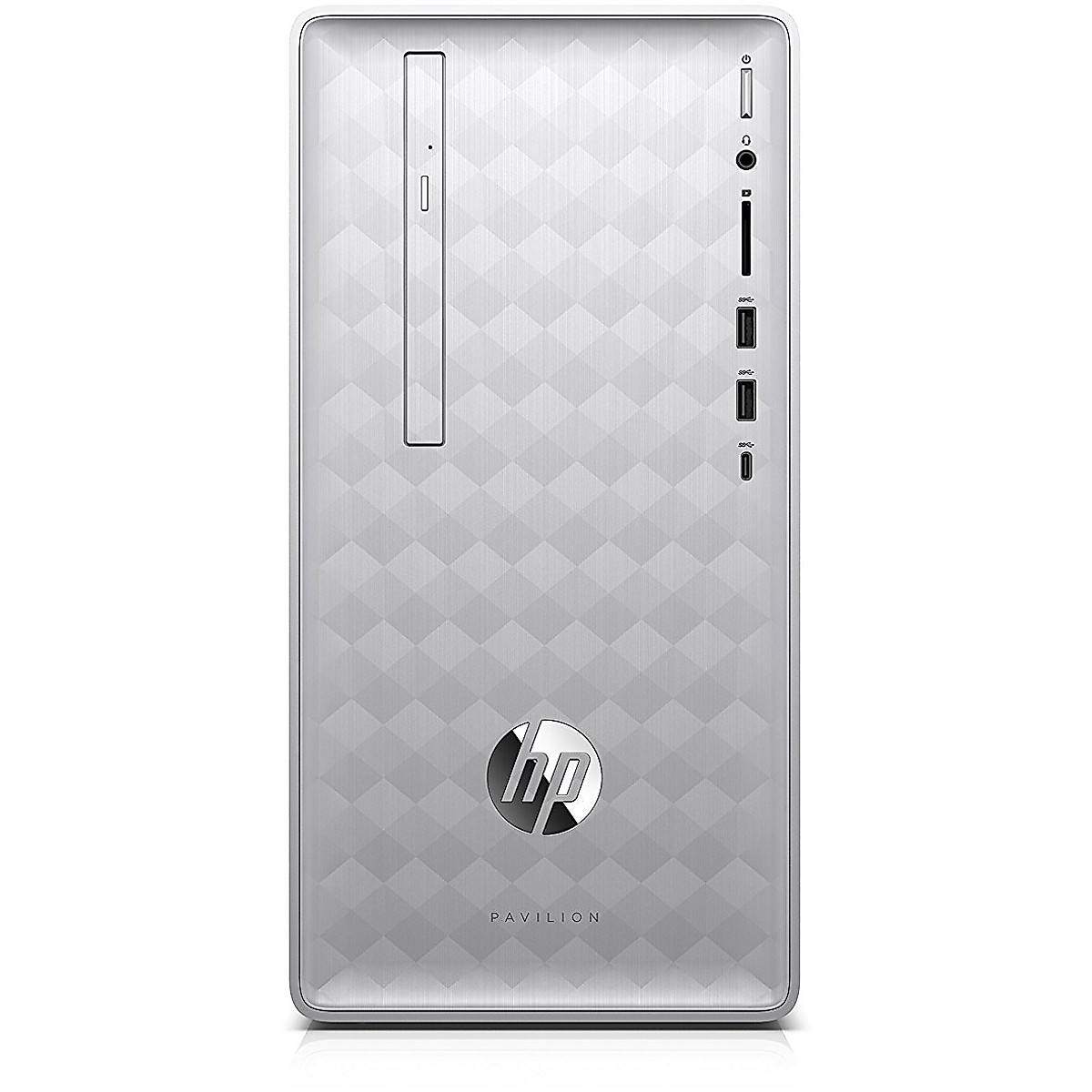 HP Pavilion Desktop Computer, Intel Core i3-8100, 8GB RAM, 1TB hard drive, Windows 10 (590-p0030, Silver)