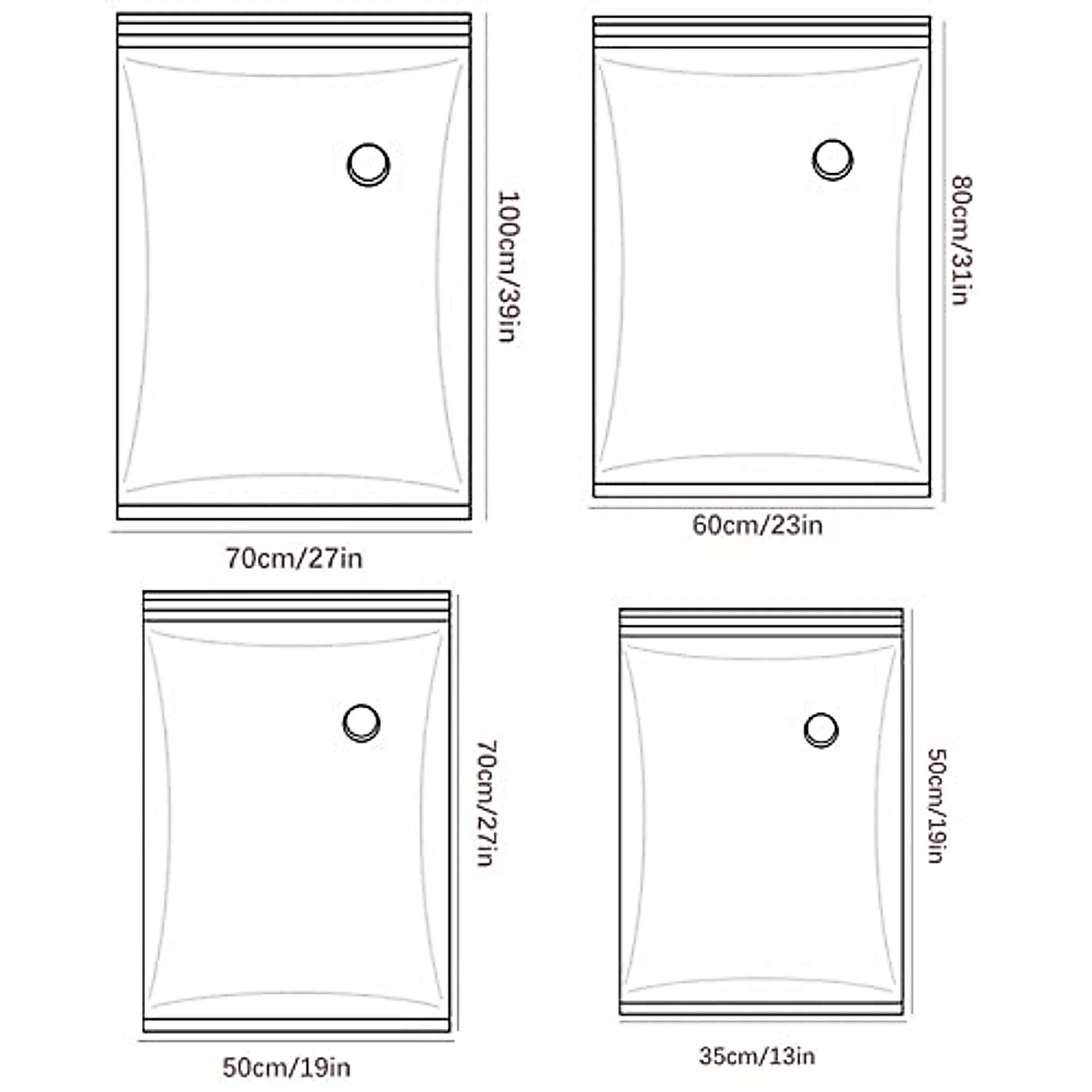 10PCs Vacuum Storage Bags for Cloths Quilt Space Saver Vacuum Bags for Blanket Including 2pc Jumbo, 2pc Large, 2pc Medium & 4pc Hand Roll Cloth Bags - with Free Pump