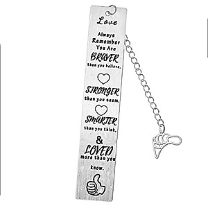 Inspirational Metal Bookmark for Book Lover Inspirational Gifts Bookmark for Daughter Son Niece Nephew Encouragement Birthday Bookmark Present for Girls Boys
