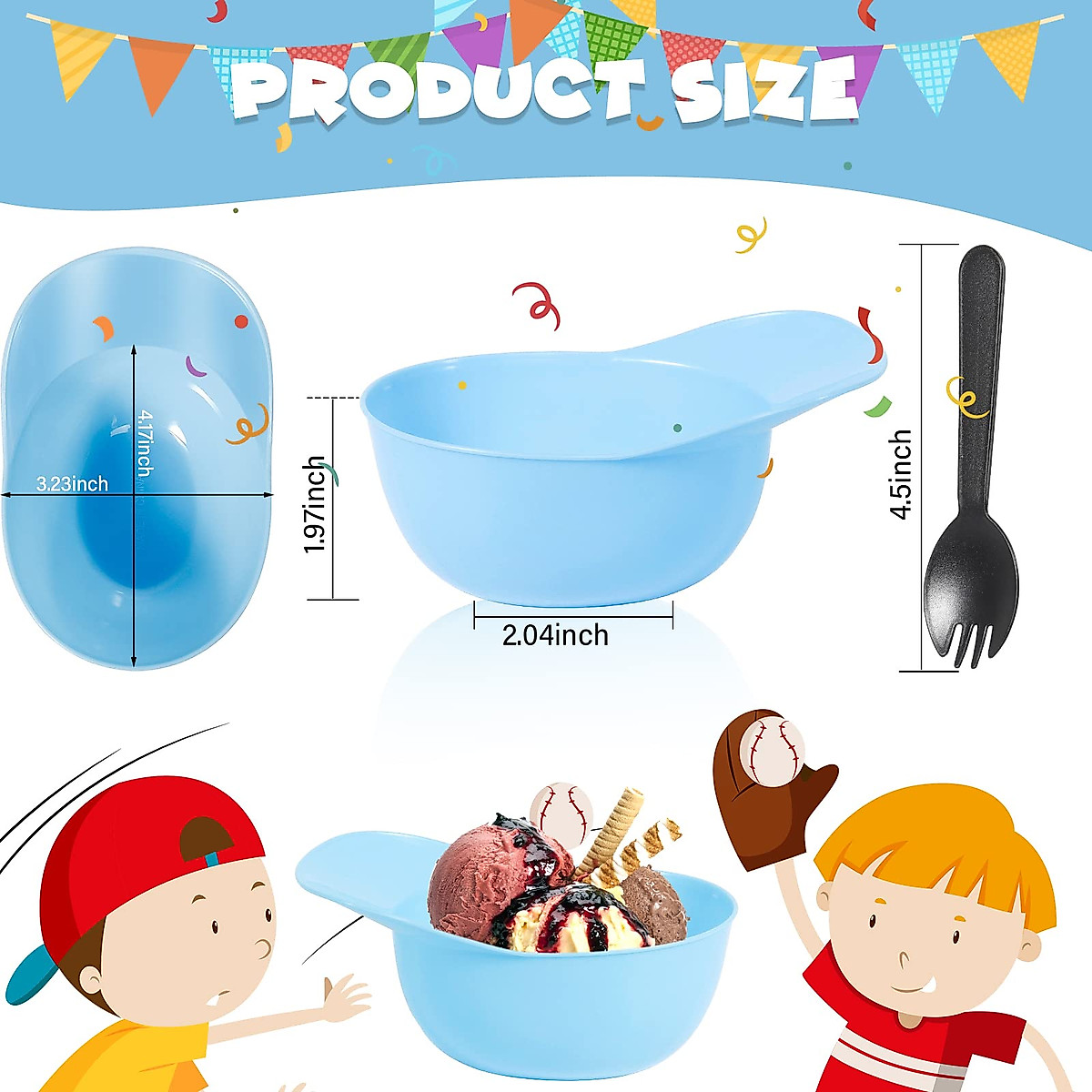 20 Pcs Baseball Helmet Ice Cream Snack Bowl Dessert Cups Baseball Theme Party Supplies 8 oz Mini Sundae Bowls Baseball Plates 20 Pcs Disposable Taster Dessert Ice Cream Spoon for Party Birthday