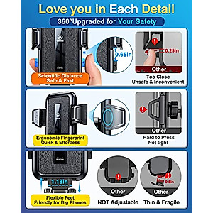 VANMASS 2022 Newest Car Phone Holder Mount [Upgraded Super Suction] Dashboard Phone Holder, Cell Phone Holder Car Dash Windshield Air Vent Stand for iPhone 14 13 12 Pro Max Samsung, Matt Black