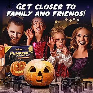 Pumpkin Carving Kit with Hammer - Halloween Decor - Pumpkin Carving Stencils - Pumpkin Carving Tools for Halloween Decoration, Safe & Easy for Kids - 24 Pieces