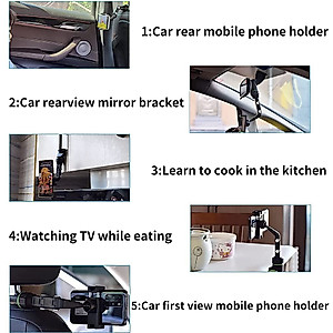 New 360° Rearview Mirror Phone Holder for Car Multifunctional Mount Phone and GPS Holder Universal Rotating Car Phone Holder, Can be Fixed and Adjusted Cell Phone Automobile Cradles (Green)