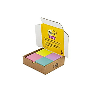 Post-it Super Sticky Notes, 3x3 in, 24 Pads/Pack, 70 Sheets/Pad, Amazon Exclusive Bright Color Collection, Aqua Splash, Acid Lime, Tropical Pink and Iris Infusion