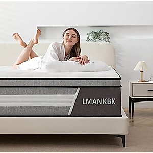 LMANKBK Queen Mattress, 10 Inch Innerspring Hybrid Mattress in a Box with Gel Memory Foam, Individually Wrapped Encased Coil Pocket Spring Mattress, Pressure Relief, Medium Firm Support,60"*80"*10"…