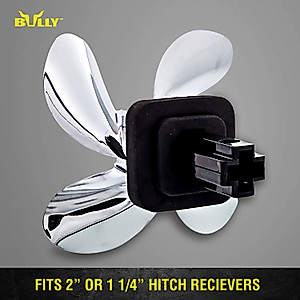 Bully CR-402 Chrome ABS Plastic Universal Fit Truck Propeller Hitch Cover Fits 1.25" and 2" Hitch Receivers for Trucks from Chevy (Chevrolet), Ford, Toyota, GMC, Dodge RAM, Jeep