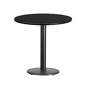Flash Furniture 30'' Round Black Laminate Table Top with 18'' Round Table Height Base
